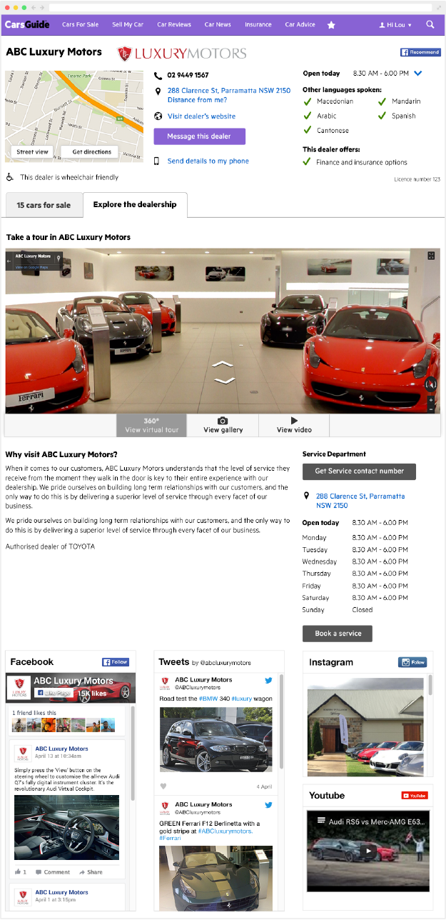Introducing Dealer Destination pages | CarsGuide